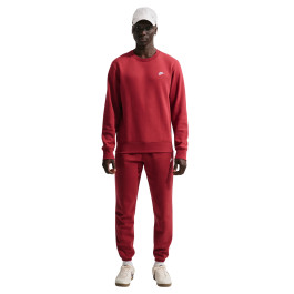Nike Sportswear Club Fleece Joggingpak Crew Donkerrood Wit - Voetbalshop.nl