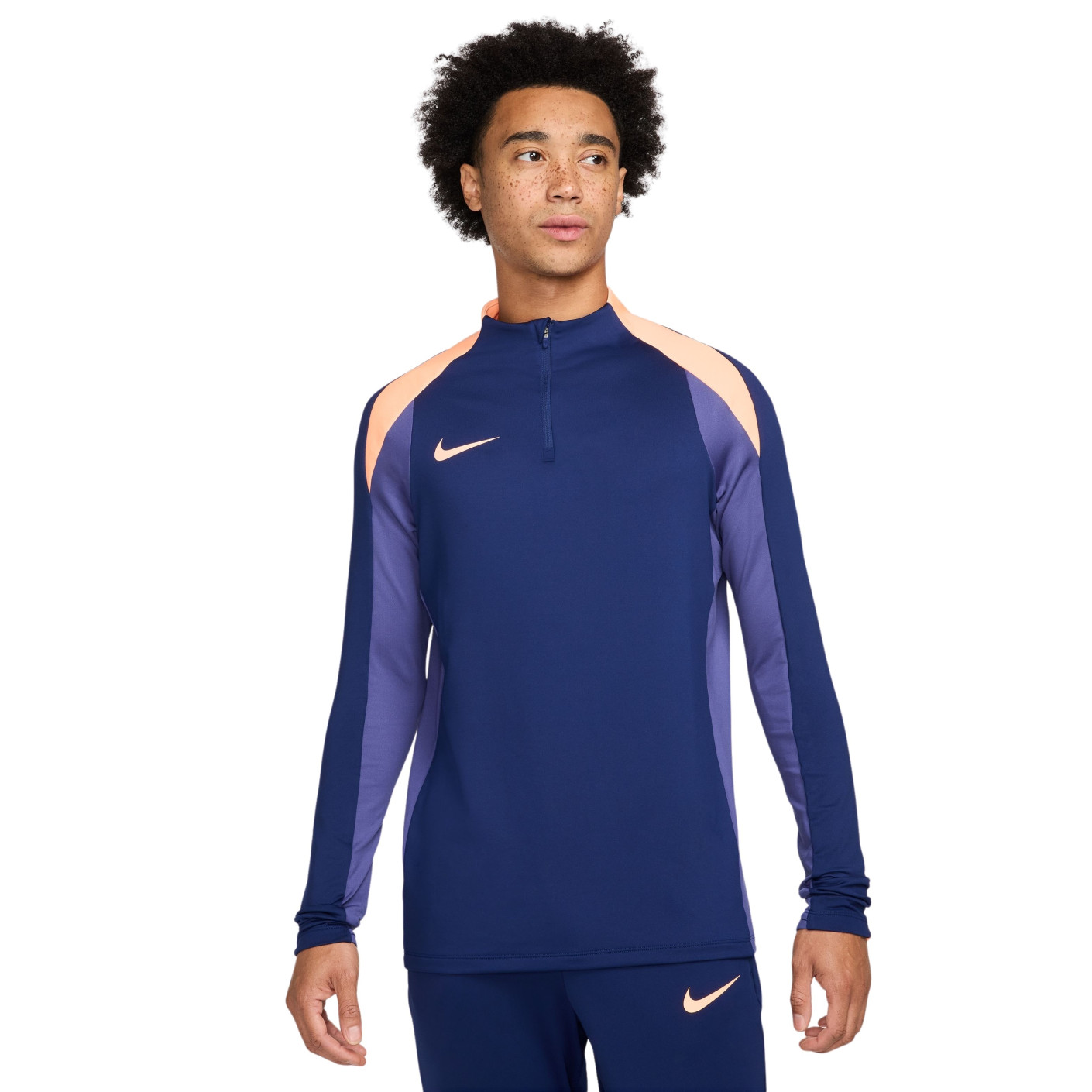 Nike Strike Trainingstrui 1/4-Zip Donkerblauw Oranje - Voetbalshop.nl