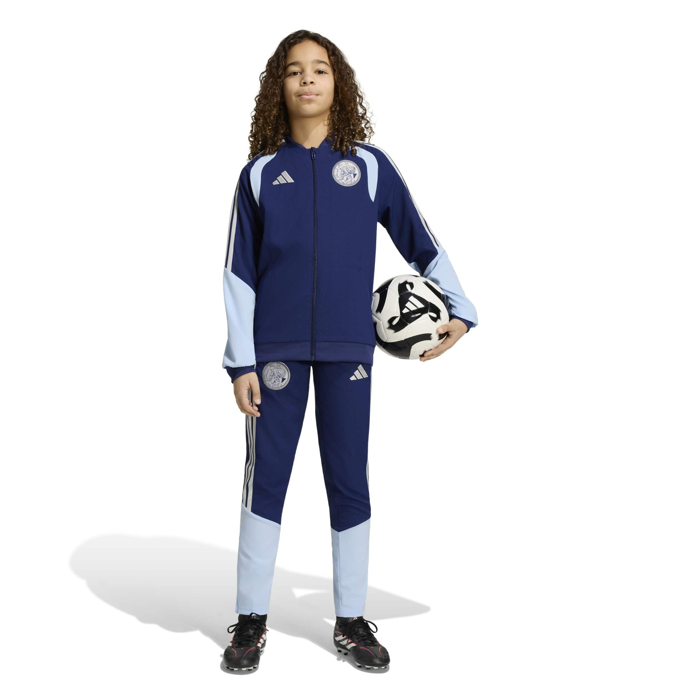 adidas Ajax Presentation Tracksuit 2026-2027 Kids Dark Blue Light Blue ...
